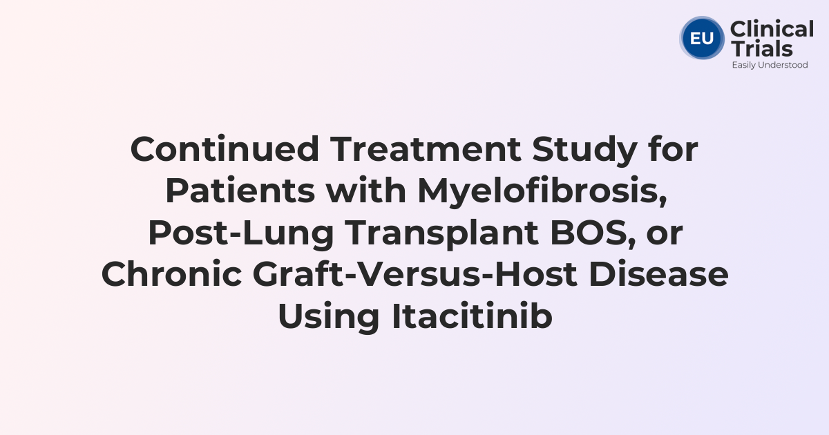 Continued Treatment Study for Patients with Myelofibrosis, Post-Lung ...