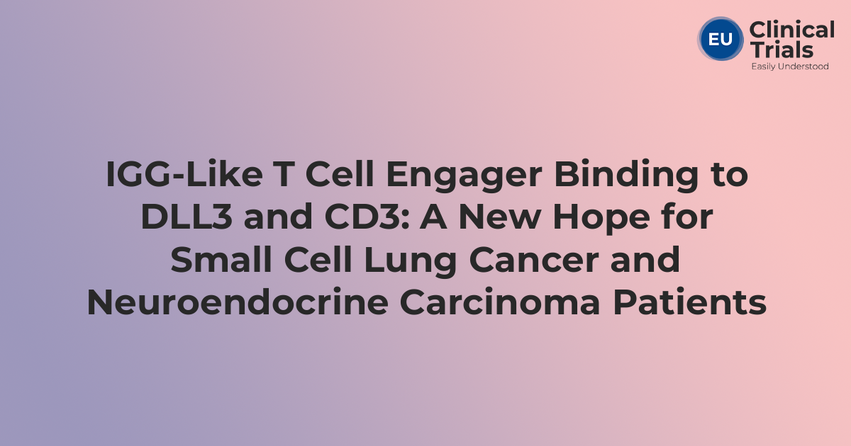 Igg-Like T Cell Engager Binding To Dll3 And Cd3 – Application in Therapy and Current Clinical ...