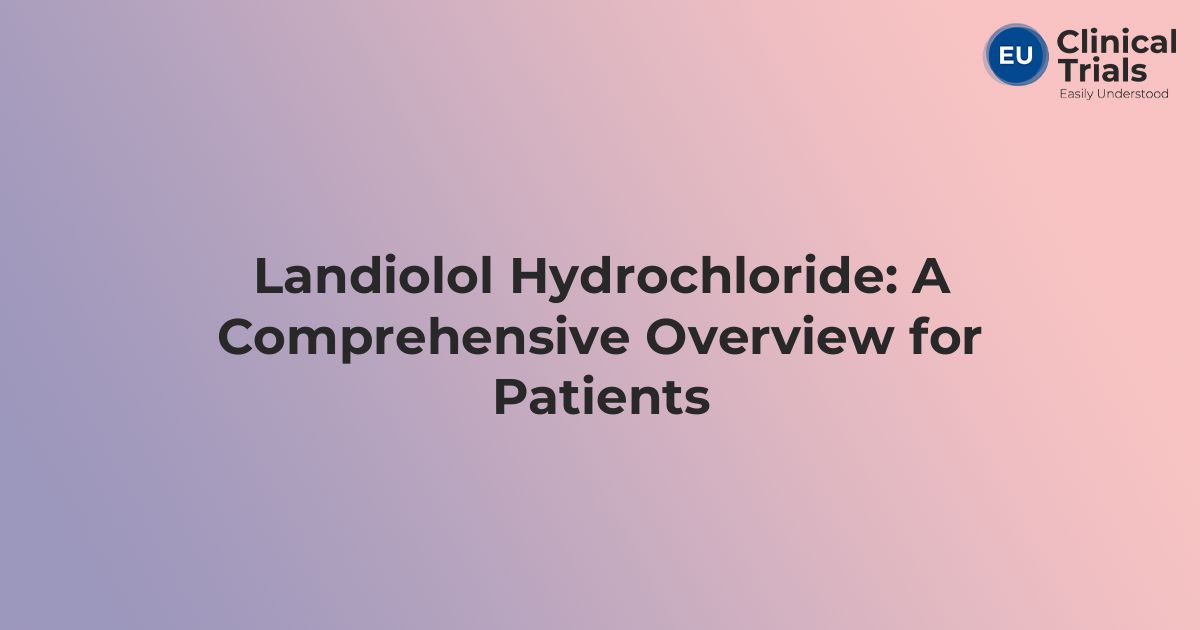 Landiolol Hydrochloride – Application in Therapy and Current Clinical ...