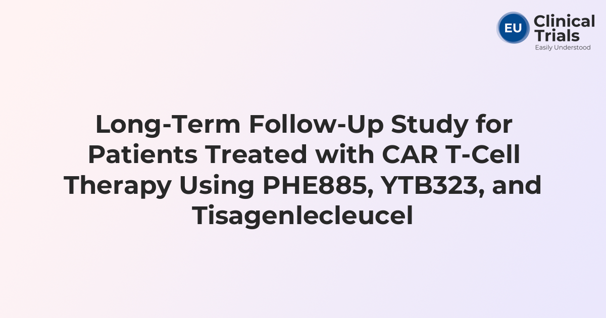 Long-Term Follow-Up Study for Patients Treated with CAR T-Cell Therapy ...