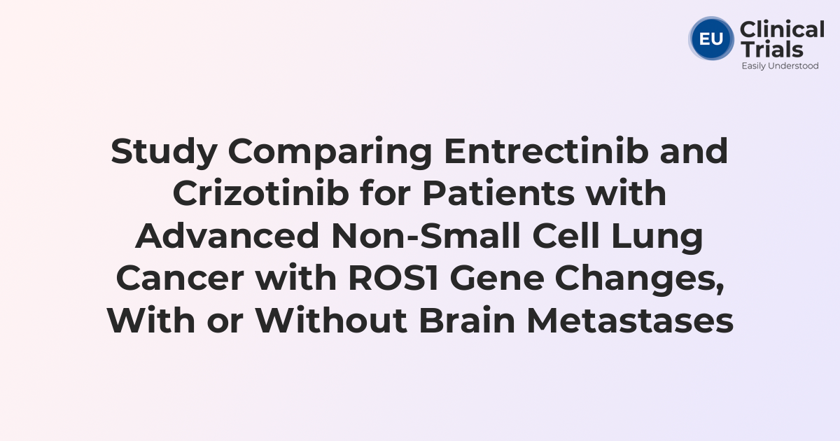 Study Comparing Entrectinib and Crizotinib for Patients with Advanced ...
