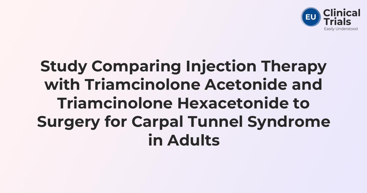 Study Comparing Injection Therapy with Triamcinolone Acetonide and ...