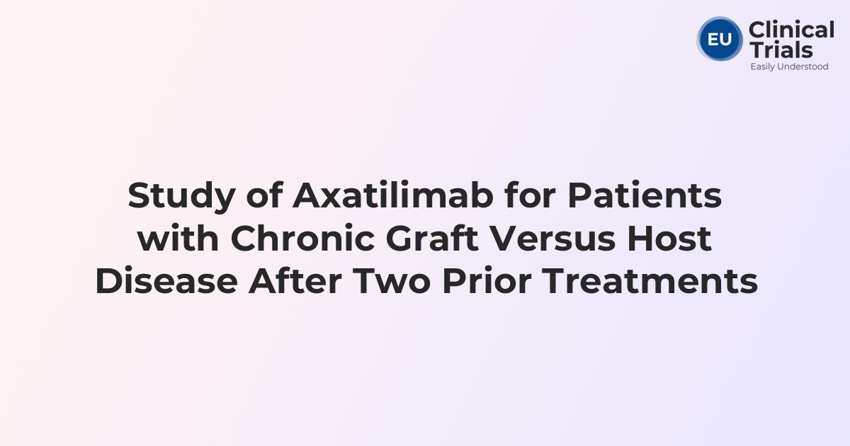 Study of Axatilimab for Patients with Chronic Graft Versus Host Disease ...