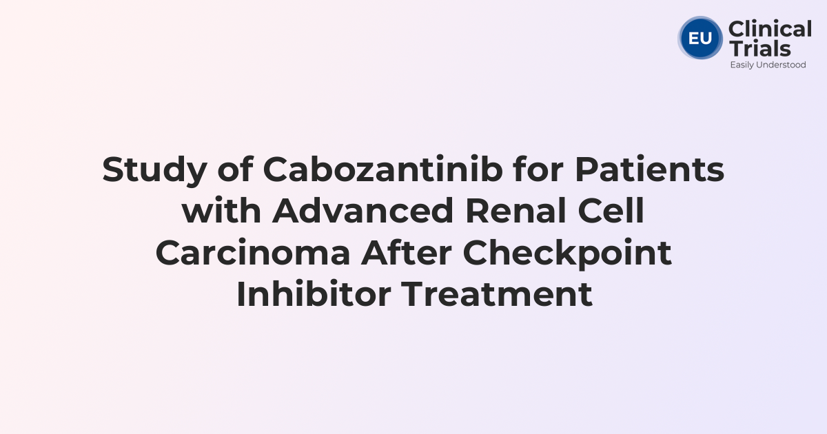 Study of Cabozantinib for Patients with Advanced Renal Cell Carcinoma ...