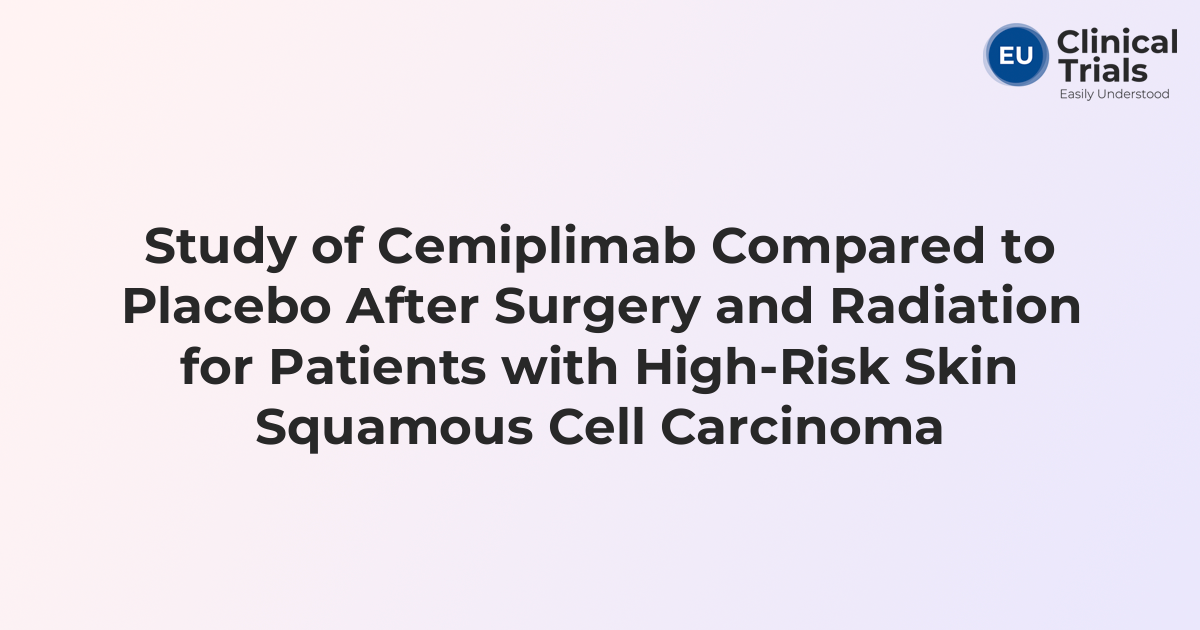 Study of Cemiplimab Compared to Placebo After Surgery and Radiation for ...