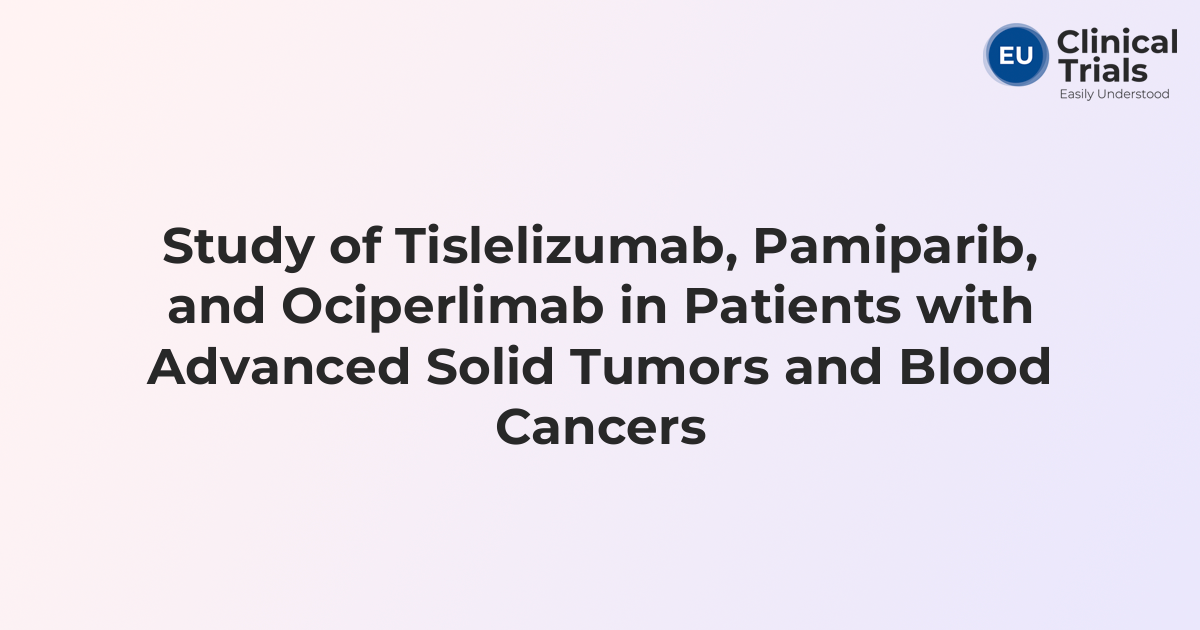 Study of Tislelizumab, Pamiparib, and Ociperlimab in Patients with ...