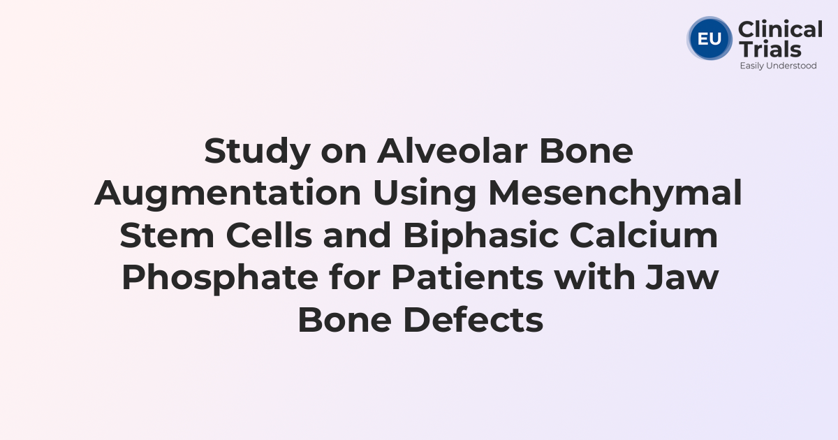 Study on Alveolar Bone Augmentation Using Mesenchymal Stem Cells and ...