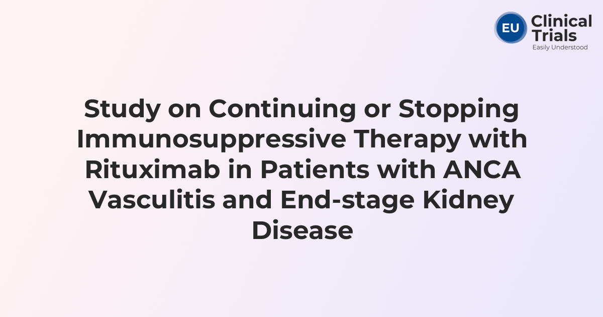 Study on Continuing or Stopping Immunosuppressive Therapy with ...