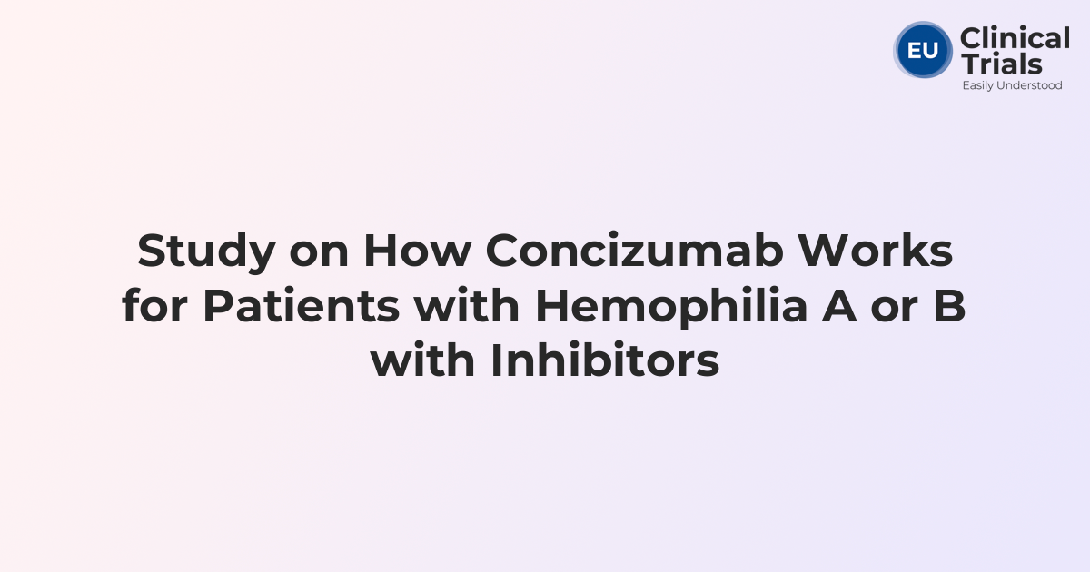 Study on How Concizumab Works for Patients with Hemophilia A or B with ...