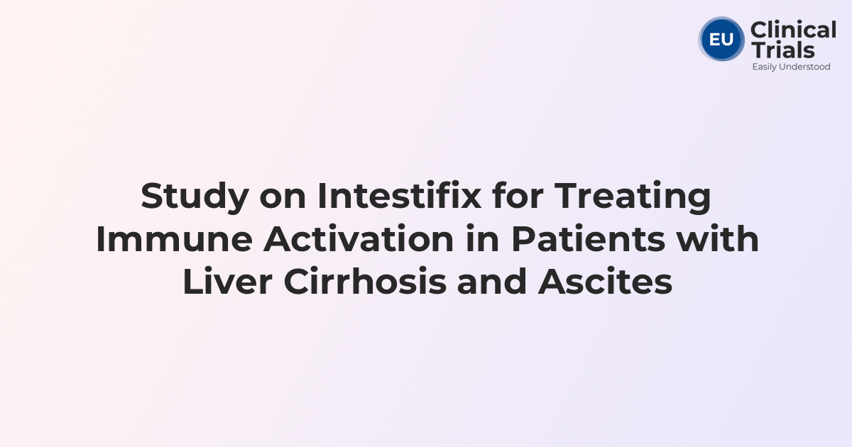 Study on Intestifix for Treating Immune Activation in Patients with ...