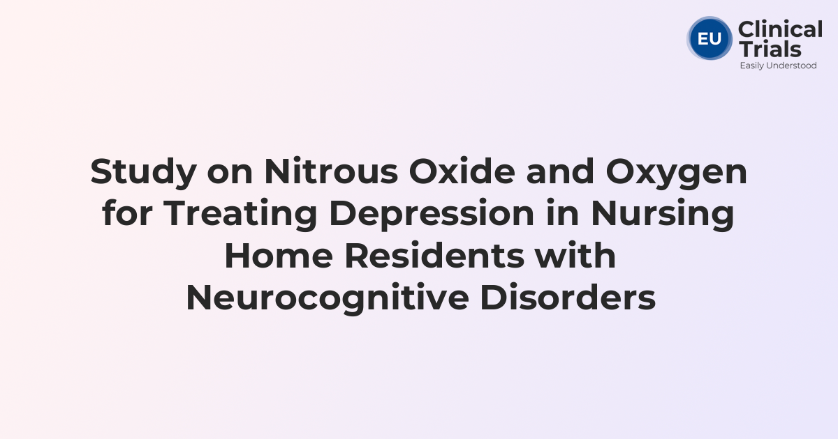 Study on Nitrous Oxide and Oxygen for Treating Depression in Nursing ...