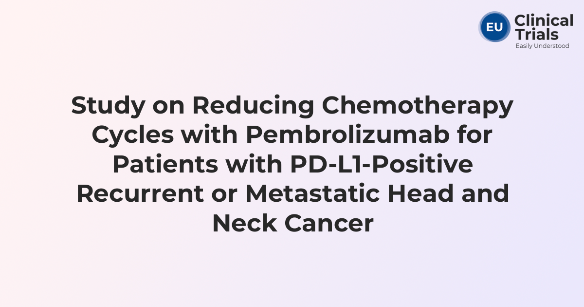 Study on Reducing Chemotherapy Cycles with Pembrolizumab for Patients with PD-L1-Positive ...