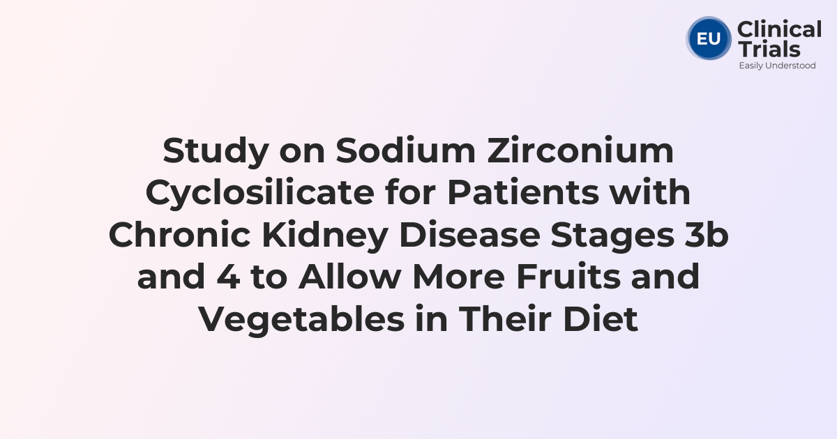 Study on Sodium Zirconium Cyclosilicate for Patients with Chronic ...
