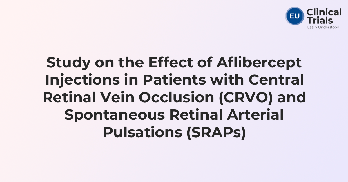 Study on the Effect of Aflibercept Injections in Patients with Central ...