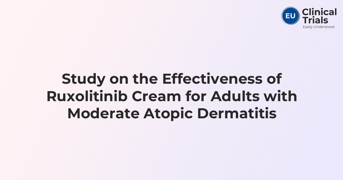 Study on the Effectiveness of Ruxolitinib Cream for Adults with ...