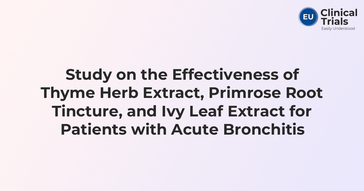 Study on the Effectiveness of Thyme Herb Extract, Primrose Root ...