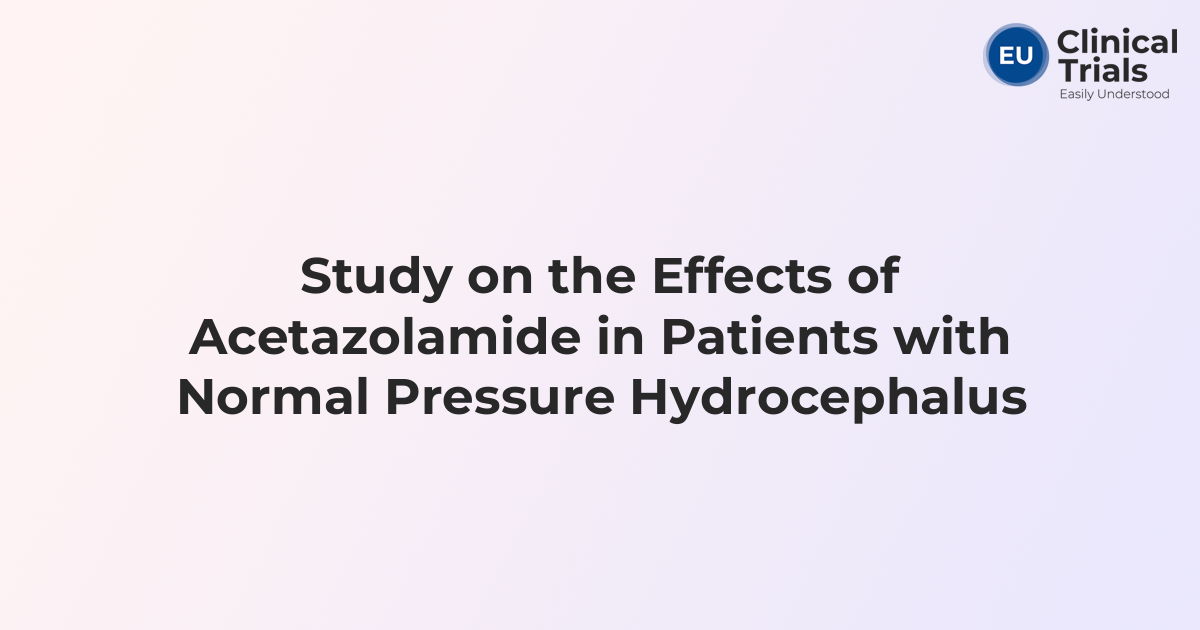 Study on the Effects of Acetazolamide in Patients with Normal Pressure ...