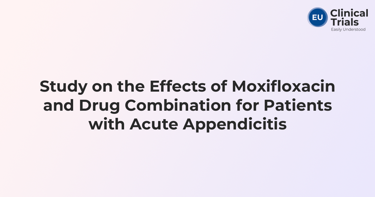 Study on the Effects of Moxifloxacin and Drug Combination for Patients ...