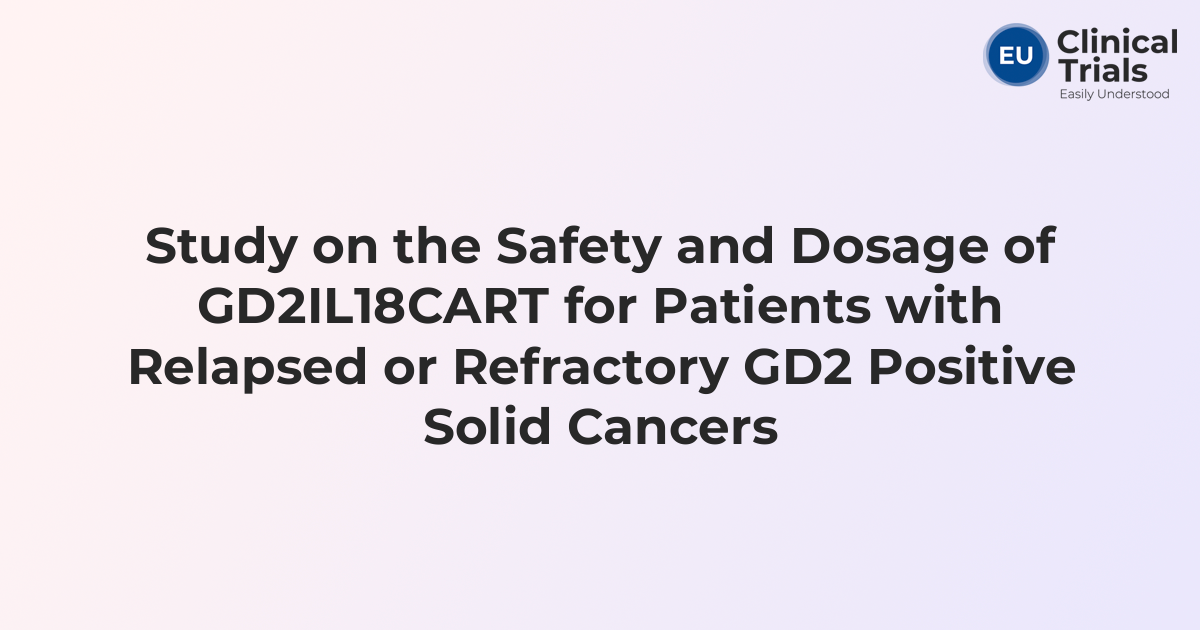 Study on the Safety and Dosage of GD2IL18CART for Patients with ...