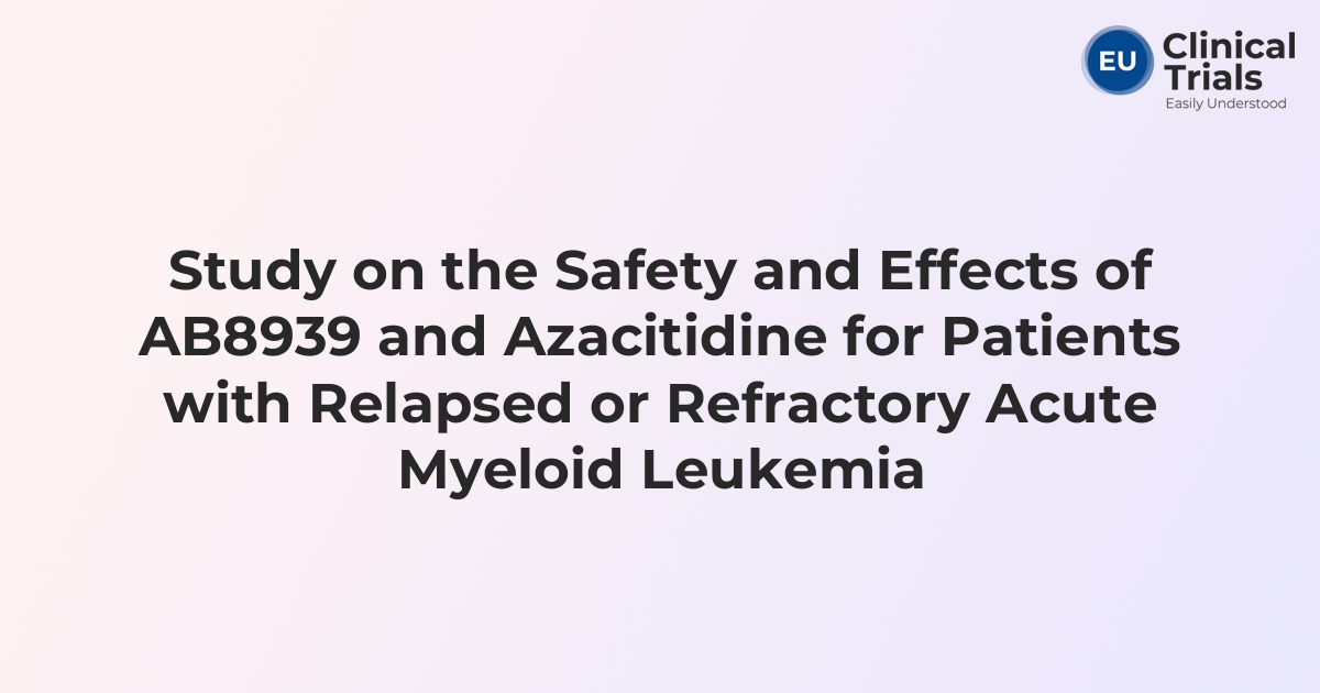 Study on the Safety and Effects of AB8939 and Azacitidine for Patients ...