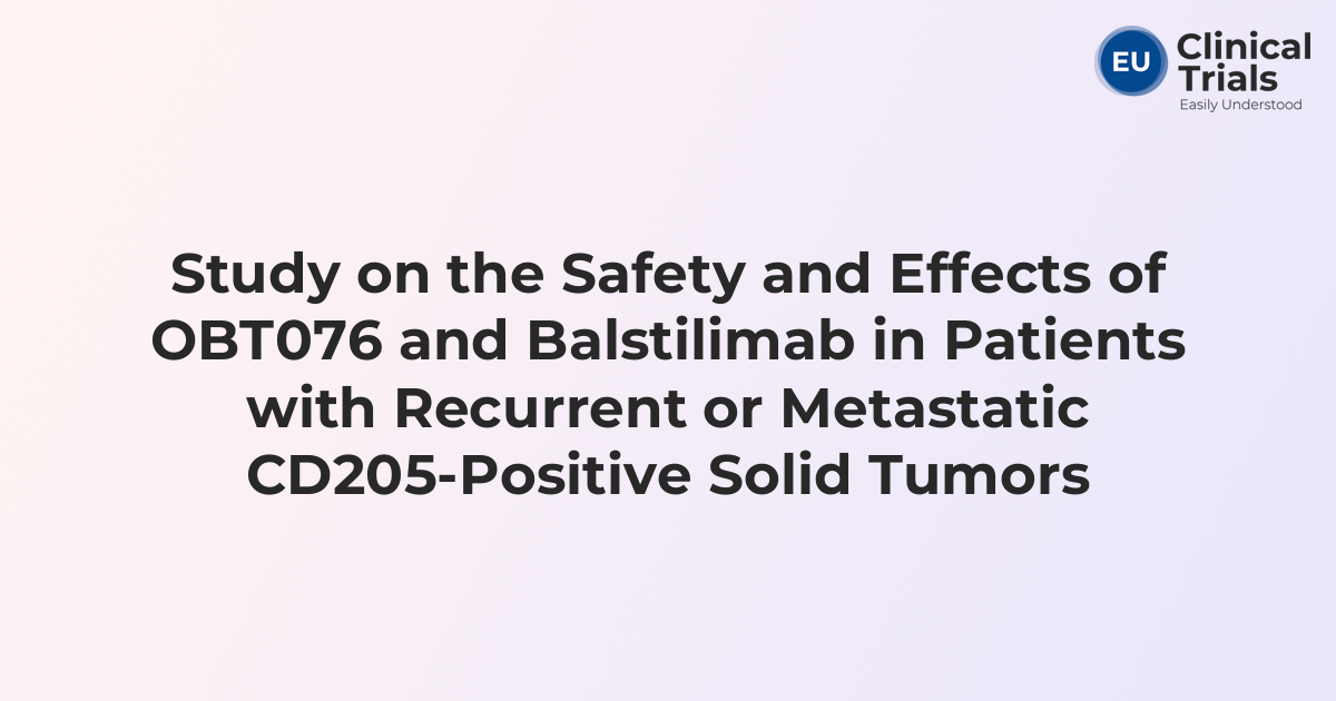Study on the Safety and Effects of OBT076 and Balstilimab in Patients ...