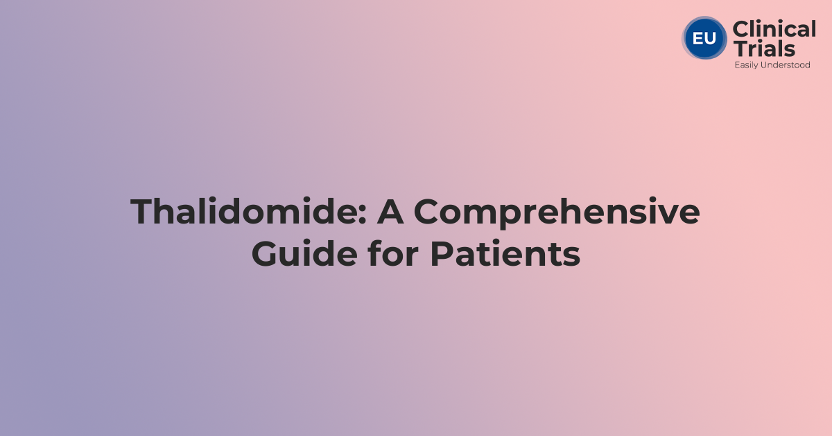 Thalidomide – Application in Therapy and Current Clinical Research
