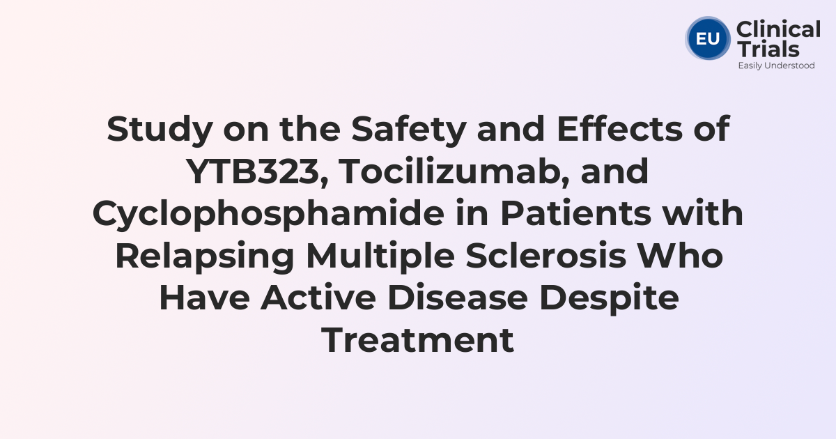Study on the Safety and Effects of YTB323, Tocilizumab, and Cyclophosphamide in Patients with ...
