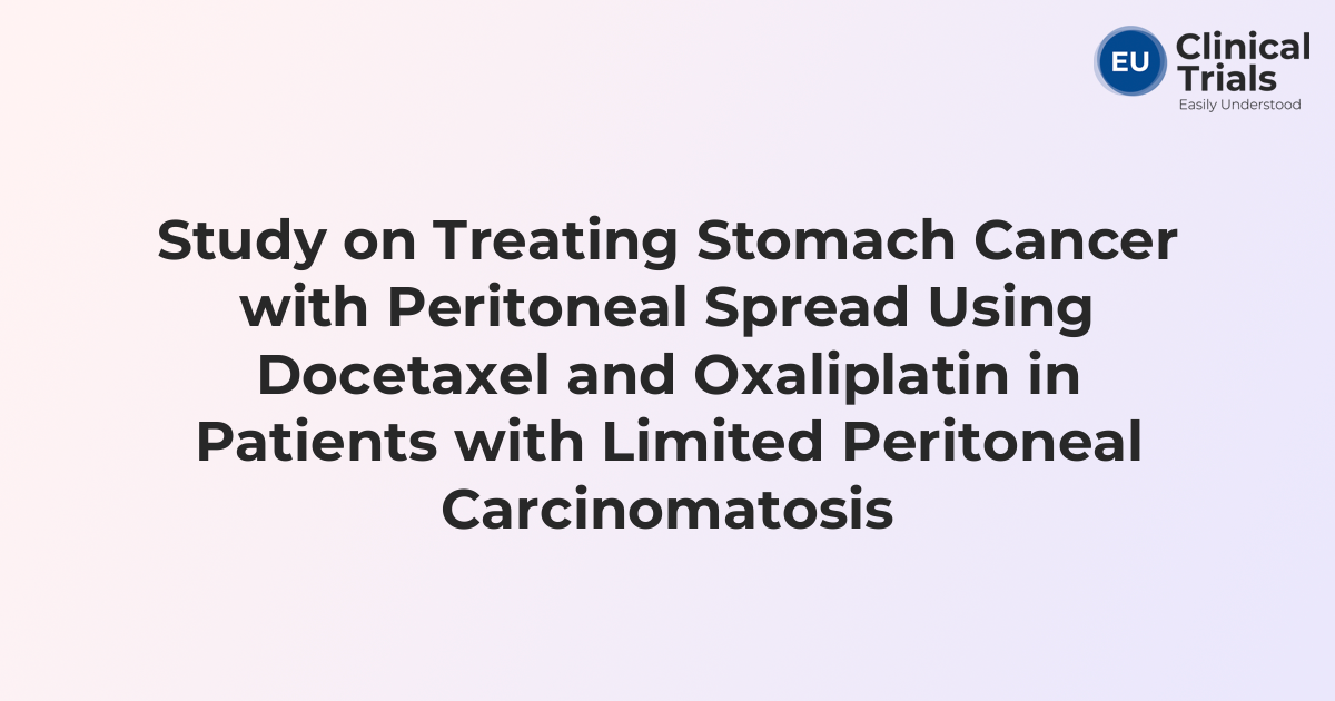 Study on Treating Stomach Cancer with Peritoneal Spread Using Docetaxel ...