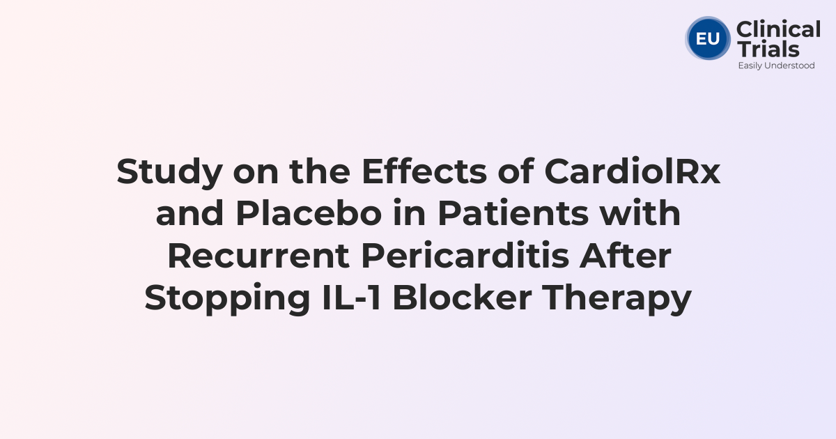Study on the Effects of CardiolRx and Placebo in Patients with ...