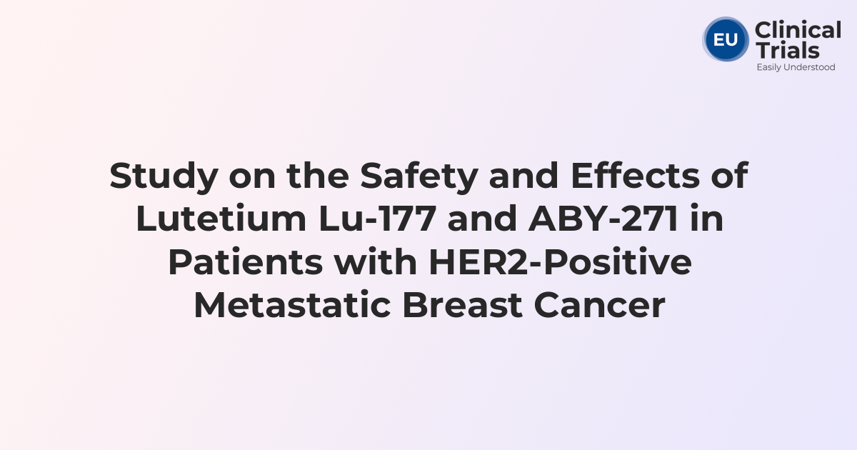 Study on the Safety and Effects of Lutetium Lu-177 and ABY-271 in ...